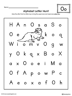 Alphabet Letter Hunt: Letter O Worksheet | MyTeachingStation.com