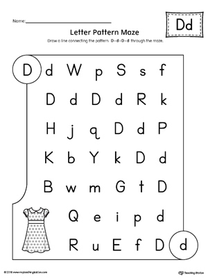 Uppercase and Lowercase Letter D Printable Writing Mat ...