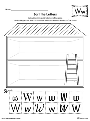 Letter W Uppercase and Lowercase Matching Worksheet | MyTeachingStation.com