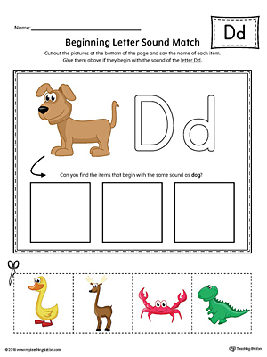 Letter D Cut-And-Paste Printable Mini Book (Color) | MyTeachingStation.com