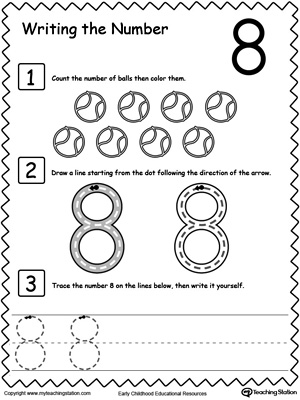 Practice Writing Numbers 5-9 | MyTeachingStation.com